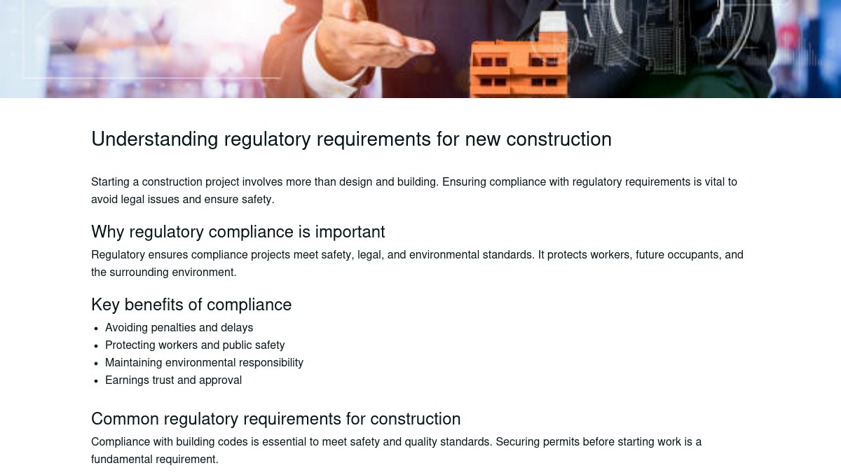 Understanding Regulatory Requirements for New Construction
