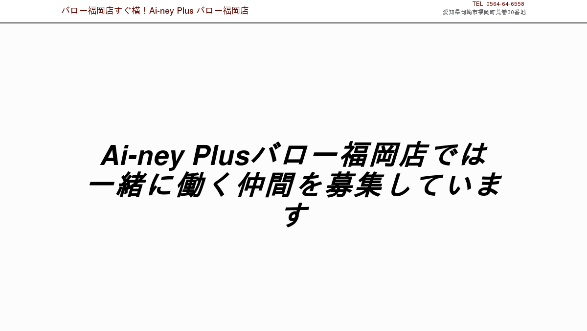 Ai-ney plus 岡崎福岡店 / Ai-ney Mellow_美容師求人情報