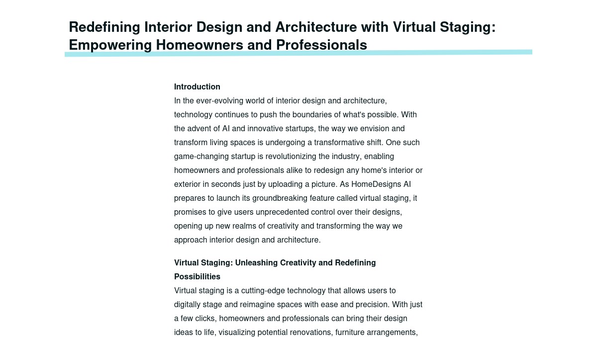 Redefining Interior Design and Architecture with Virtual Staging ...