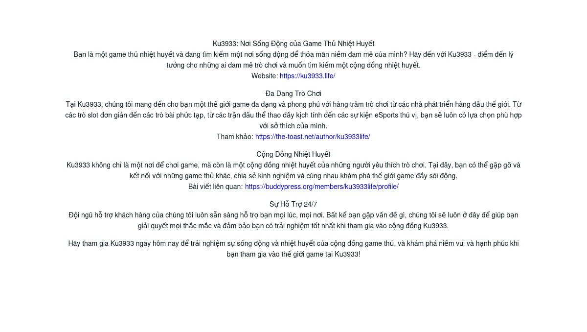 Ku3933: Nơi Sống Động của Game Thủ Nhiệt Huyết