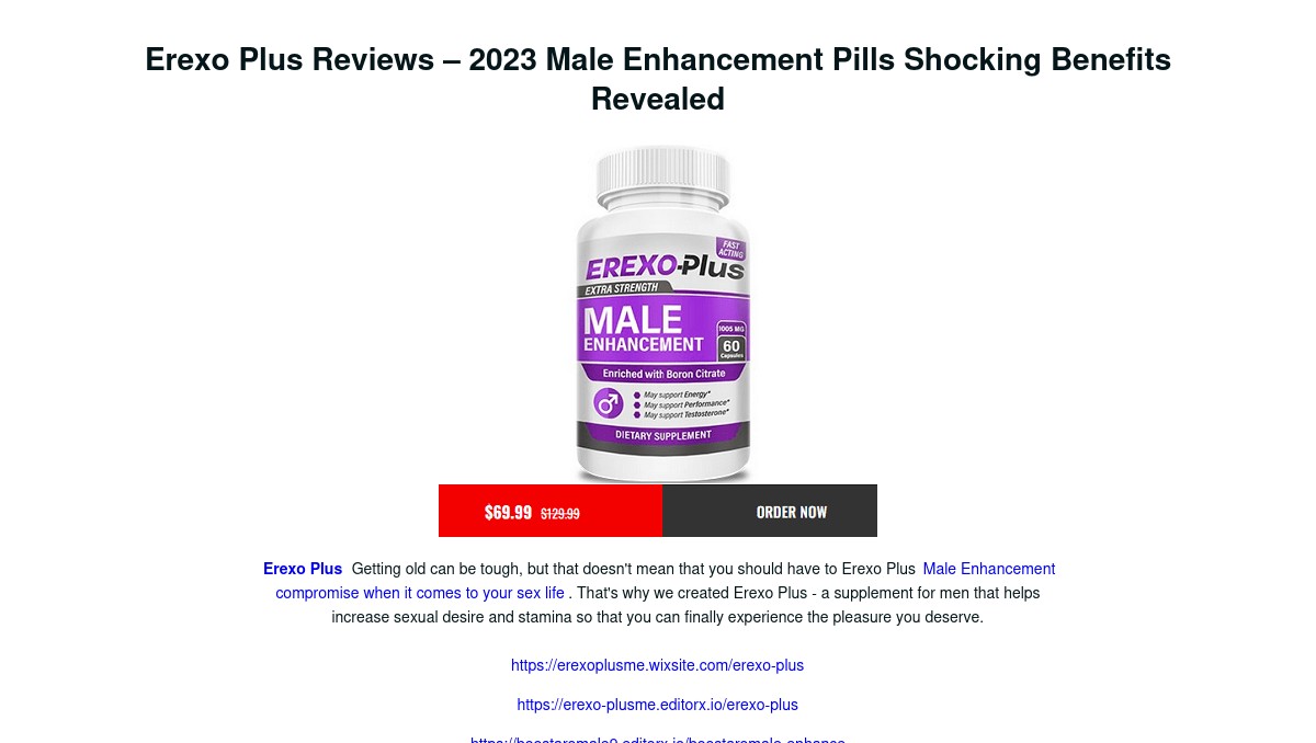 Erexo Plus Reviews – 2023 Male Enhancement Pills Shocking Benefits Revealed